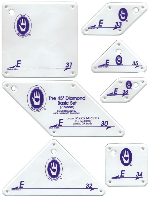 Patchwork Template-set E - 8 Pointed Star Set 7/pkg PK 1 Marti Michell for sale online | eBay